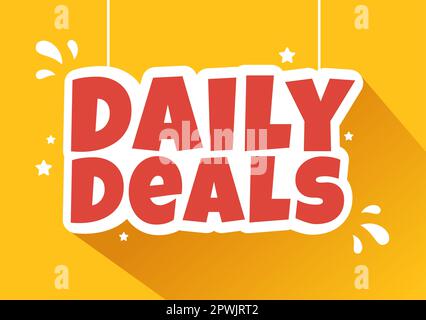 Daily Deals of The Day with Decorative Lettering Text Style for Poster ...