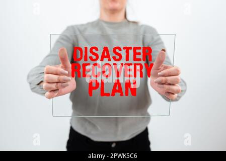 Sign displaying Disaster Recovery Plan. Concept meaning having backup ...