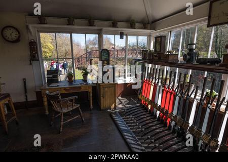 Interior of Victorian Railway Signal Box Stock Photo - Alamy