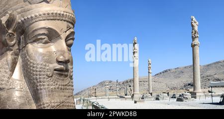 Horizontal banner with columns of Apadana Palace built by Darius the ...