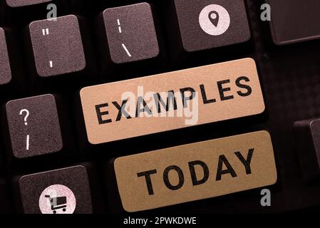 Text caption presenting Examples, Business showcase photo Sample Model ...