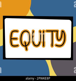 Text showing inspiration Equity. Business overview quality of being ...