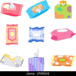 cleaner water wipes cartoon. tissue wet, clean hand cleaner water wipes ...