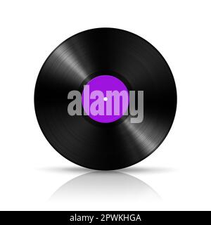 Purple vinyl record isolated on white background. 3D illustration Stock ...