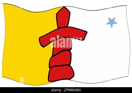 The official flag of Nunavut featuring the traditional Inuit land ...