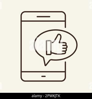 Like thumb icon with smartphone silhouette Stock Vector Image & Art - Alamy
