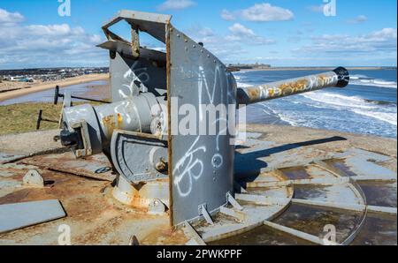 Trow disappearing Naval gun South Shields, gun, naval warfare, beach ...
