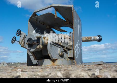 Trow disappearing Naval gun South Shields, gun, naval warfare, beach ...