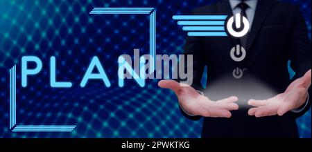 Handwriting text Plan. Business showcase Start of a detailed proposal ...