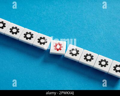 System malfunction and failure in the production process. System breakdown. Error detection. To ...