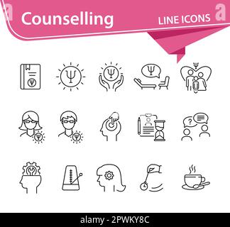 Counselling line icon set Stock Vector Image & Art - Alamy