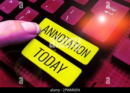 Inspiration showing sign Annotation. Word for note added by way of ...