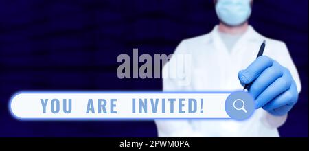 Handwriting text You Are Invited. Business concept Receiving and ...