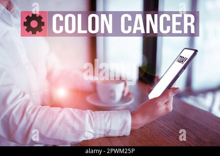 Writing displaying text Colon Cancer, Conceptual photo Cancer that ...
