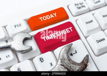 Handwriting text Timesheet, Conceptual photo graphical representation ...