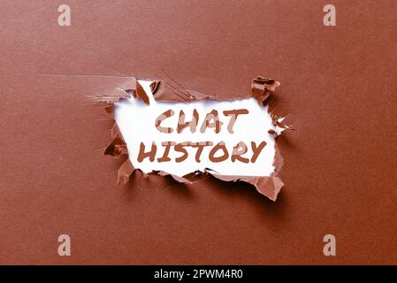 Writing displaying text Chat History. Business approach archive of ...
