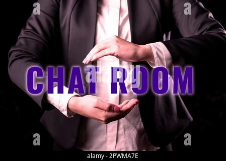 Inspiration showing sign Chat Room. Concept meaning area on the ...