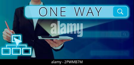 Handwriting text One Way, Word Written on Only direction Street sign ...