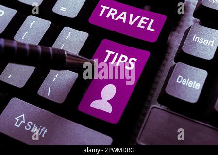 Inspiration showing sign Travel Tips. Business idea Recommendations for ...