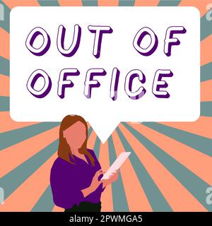 Text caption presenting Out Of Office. Concept meaning Outside the job ...