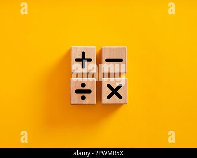 Basic mathematical operations symbols. Plus, minus, multiply, divide ...