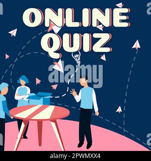 Writing displaying text Online Quiz. Business idea game or a mind sport ...