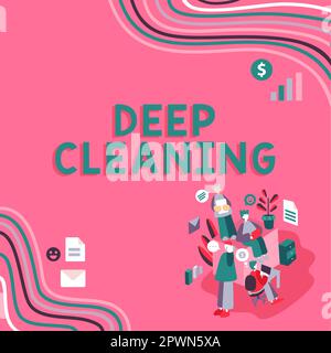 Handwriting text Deep Cleaning. Word for an act of thoroughly removing ...
