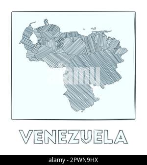 Hand Drawn Doodle Map Of Venezuela. Vector Illustration Stock Vector ...