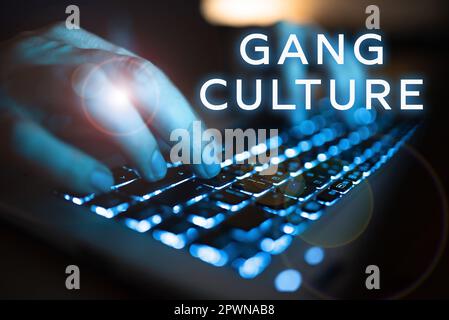 Hand writing sign Gang Culture, Business idea particular organization ...
