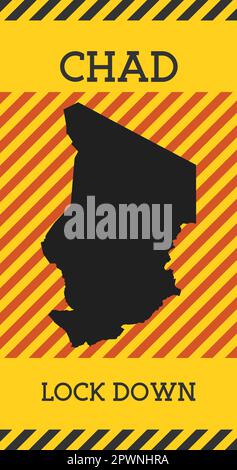 Chad map with Coronavirus warning illustration Stock Vector Image & Art ...