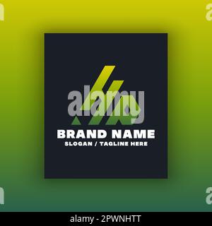 HP logo with triangle shape and circle rounded design template isolated ...