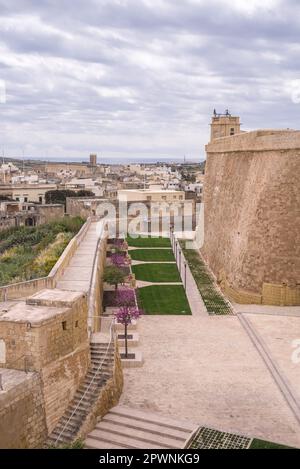 Malta, Gozo, Rabat: Restored old fortifications of the famous Citadel ...
