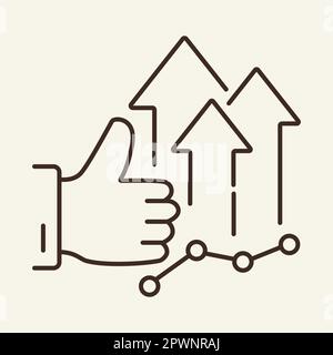 Uptrend chart vector thin line stroke icon. Uptrend chart outline ...