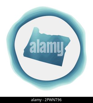 Oregon round stamp. Round logo with US state map and title. Stylish ...