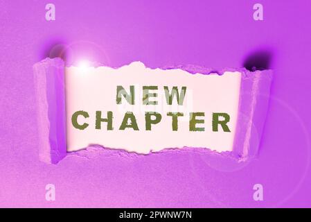 Text caption presenting New Chapter. Business approach advance by ...