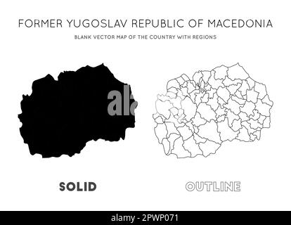 Macedonia map. Blank vector map of the Country. Borders of Macedonia ...