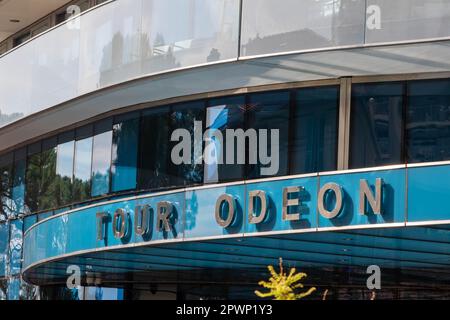 La Rousse, Monaco, April 22nd 2023:- A view of the Tour Odeon (Odeon ...