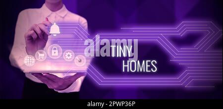 Text caption presenting Tiny Homes. Internet Concept houses contain one ...