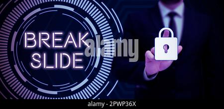 Text caption presenting Break Slide, Conceptual photo a good cover ...