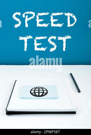 Text caption presenting Speed Test, Concept meaning psychological test ...