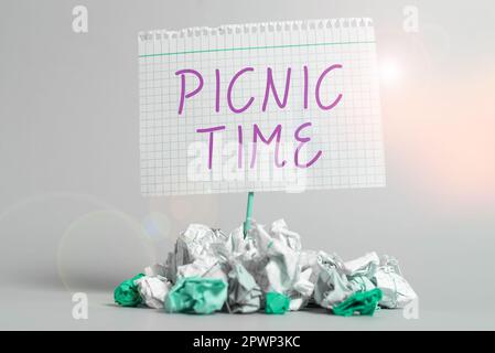 Text showing inspiration Picnic Time. Business overview period where ...