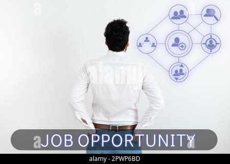 Sign displaying Job Opportunity, Concept meaning an opportunity of ...