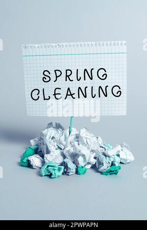 Text showing inspiration Spring Cleaning. Word for practice of ...