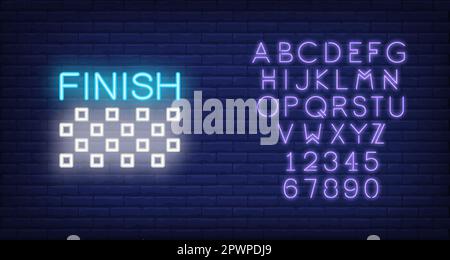 Finish line neon sign Stock Vector Image & Art - Alamy
