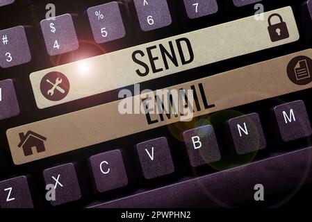 Text showing inspiration Send Email. Internet Concept the system for using computers to send ...