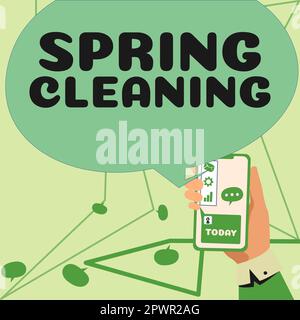 Text sign showing Spring Cleaning. Conceptual photo practice of ...