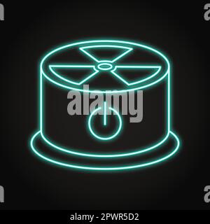 Neon radioactivity Symbol Nuclear sign red color vector illustration ...