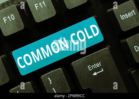Conceptual caption Common Cold, Word Written on viral infection in ...