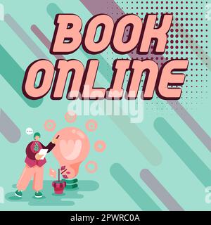 Text showing inspiration Book Online. Business overview Reserve ...