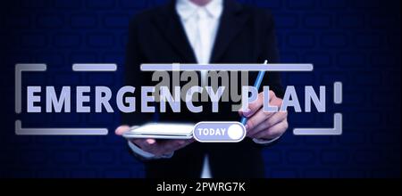 Hand writing sign Emergency Plan. Word Written on Procedures for ...